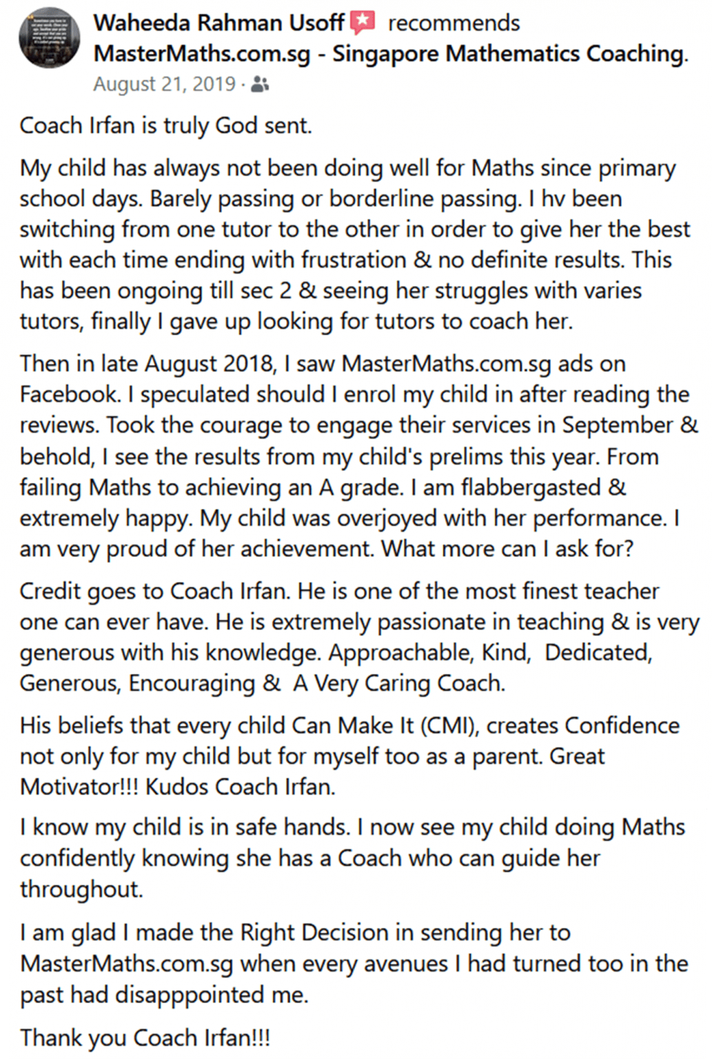 MasterMaths Coaching Program - Master Maths Education Centre (PSLE, 'N ...